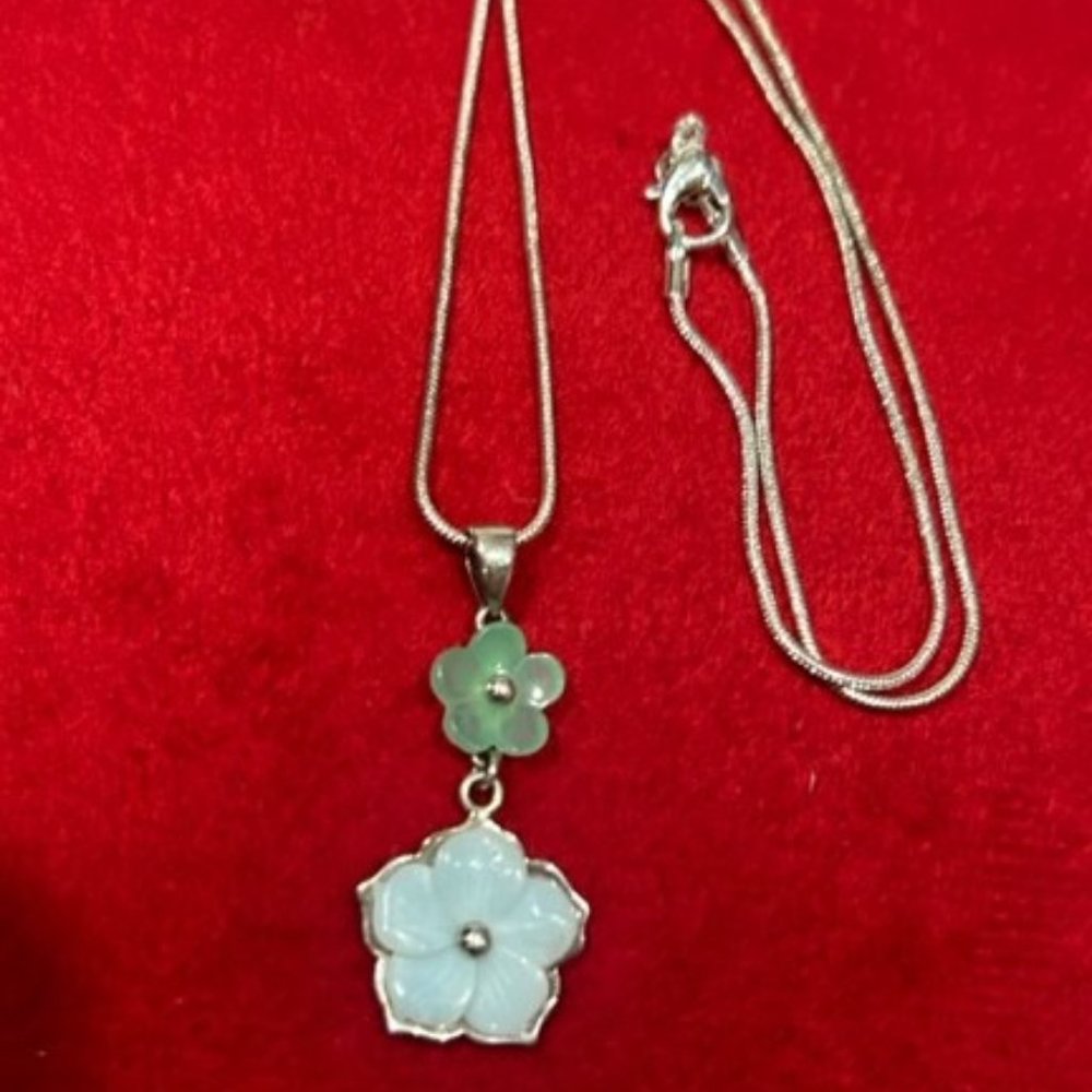 Vtg 925 Silver Whitney Kelly Wk Flower Pendant Neckla… - Gem